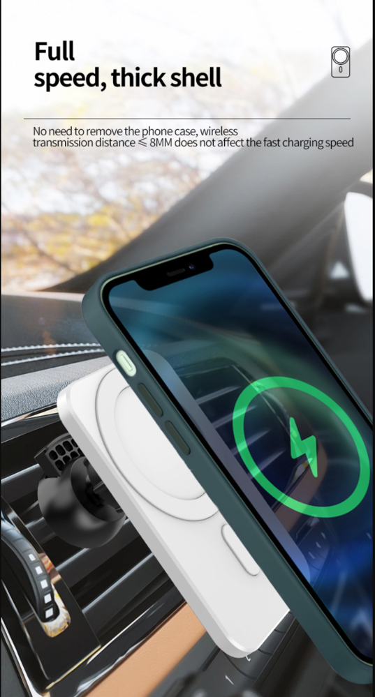 E-smartgadget. Set Incarcator magnetic wireless car charger alb, pentru ...