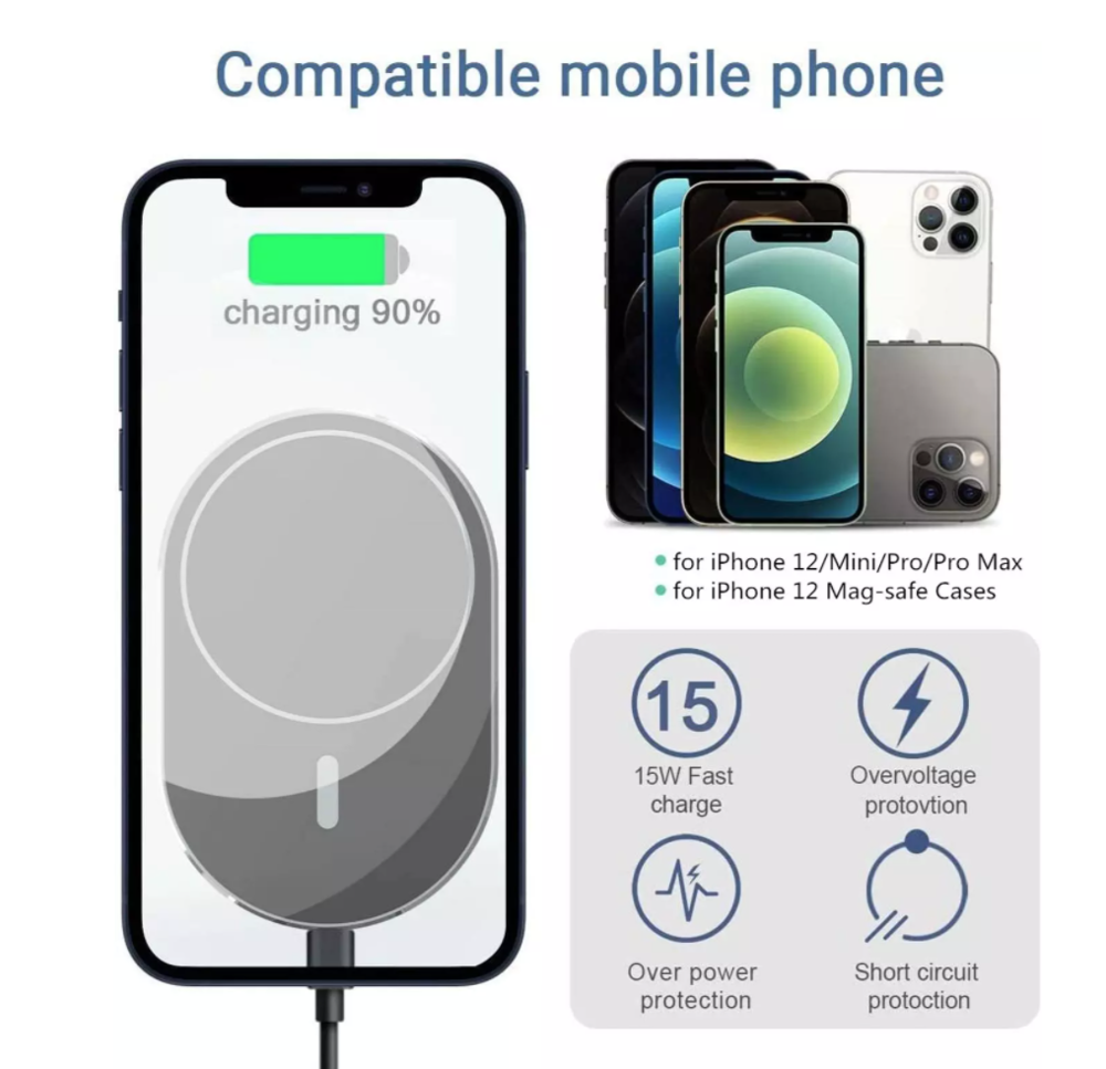 E-smartgadget. Set Incarcator magnetic wireless car charger alb, pentru ...